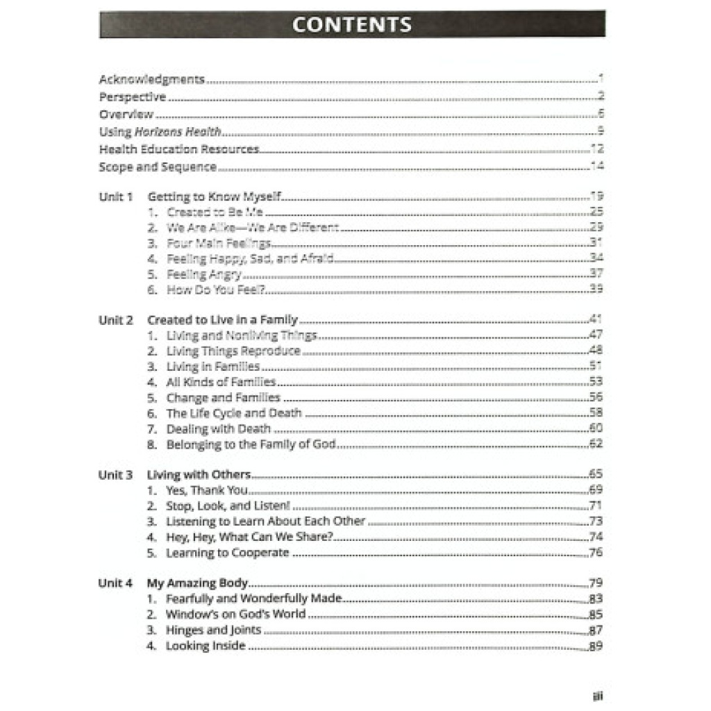 Health Curriculum For 1st Grade