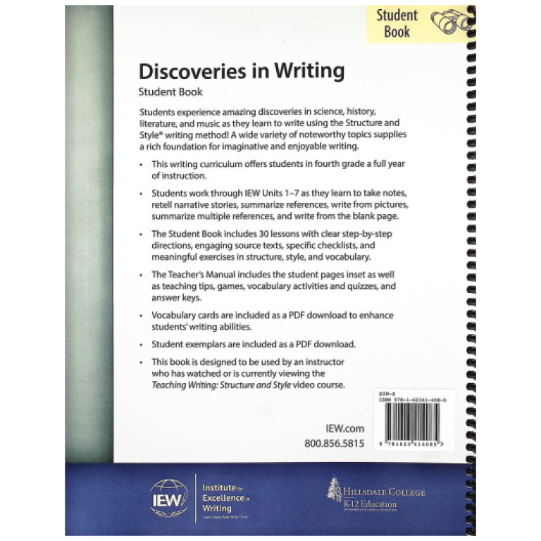 Discoveries In Writing (Student Book) - The Homeschool Supply Co